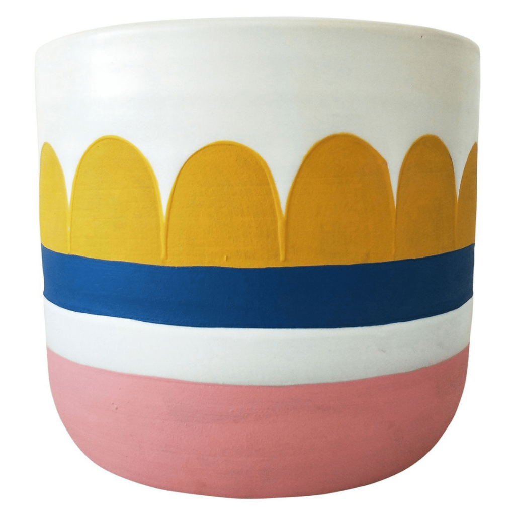 Alana Planter/Pot- Pink & Mustard - Sproutwell Decor