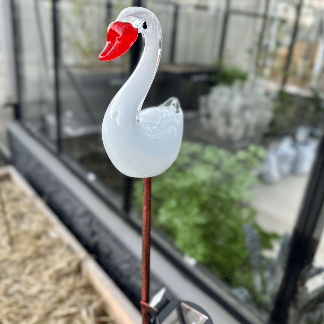 Glass Solar Swan Stake - Sproutwell Decor
