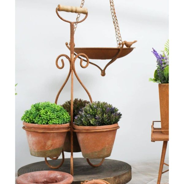 Rustic Triple Planter with Handle - Sproutwell Decor