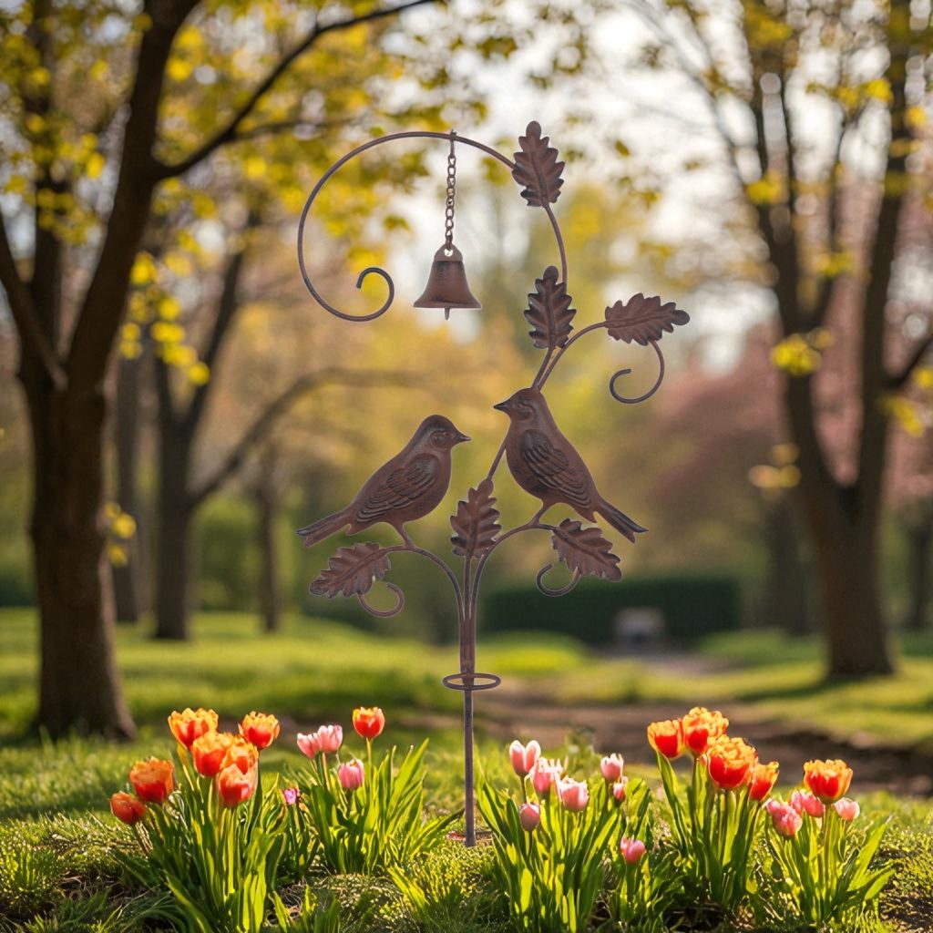 Rustic Birds and Bell Rain Gauge - Sproutwell Decor