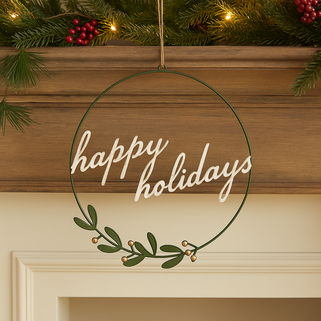 Happy Holidays Metal Sign - Sproutwell Decor