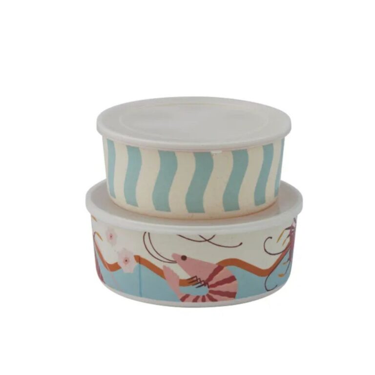 S/2 Bamboo Containers - Shrimp - Sproutwell Decor