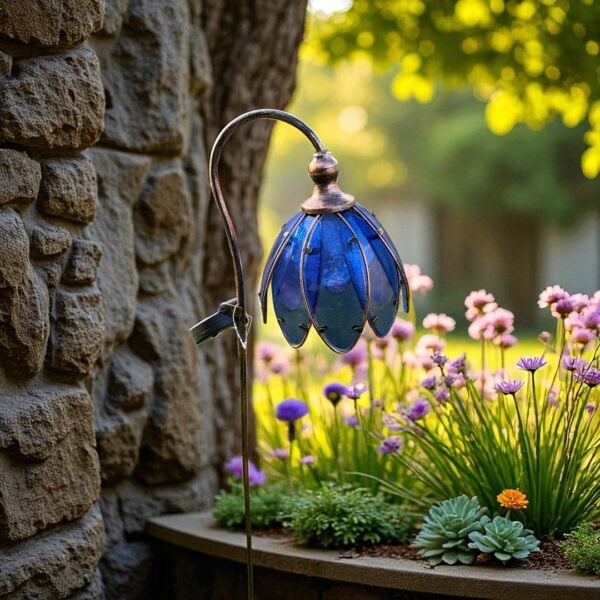 The Amara Glass Solar Light - Blue - Sproutwell Decor