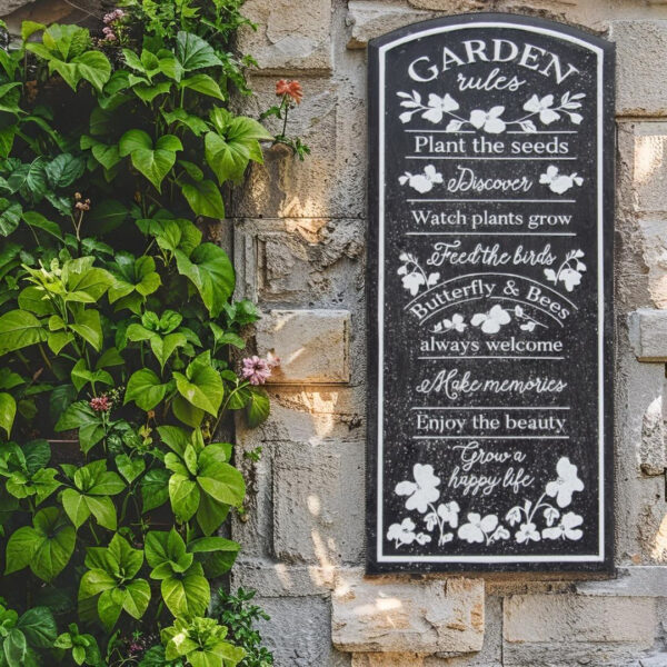Metal Garden Rules Wall Sign - Sproutwell Decor